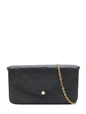 LOUIS VUITTON Monogram Empreinte Pochette Felicie Crossbody Bag - Black