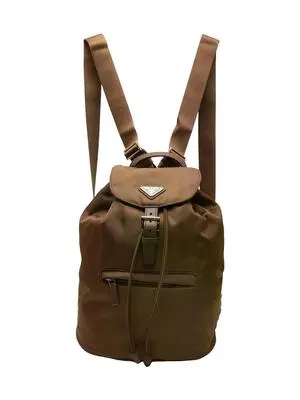 Prada Tessuto Drawstring Backpack - Brown