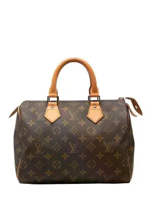 LOUIS VUITTON Louis Vuitton Monogram Speedy 25 Boston Bag Brown