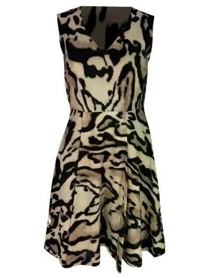 Diane Von Furstenberg Animal Print Wool Dress - Neutrals