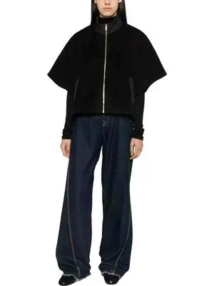 TWINSET Zip-up Cape With High Neck - Black