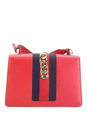 Gucci Sylvie Leather Small Shoulder Bag - Red