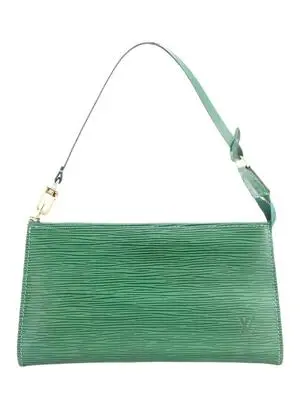LOUIS VUITTON Louis Vuitton Pochette Accessoires Epi Leather Clutch Bag Green