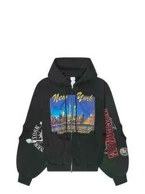 PROTOCOL INDEX Graphic Print Hoodie - Black
