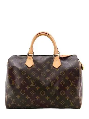 LOUIS VUITTON Speedy Handbag Monogram Canvas 30 Satchel - Brown