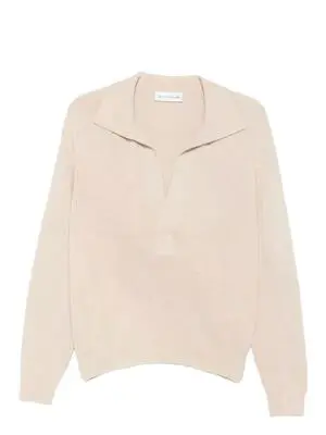 Victoria Beckham Long Sleeve Fine Knit Sweater - Neutrals