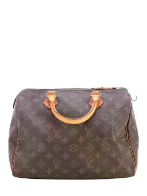 LOUIS VUITTON Speedy Satchel Monogram Canvas Handheld Bag - Brown