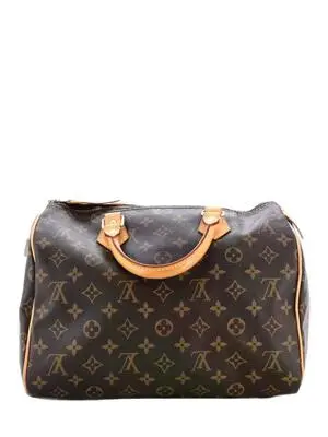 LOUIS VUITTON Monogram Canvas Speedy 30 Satchel - Brown