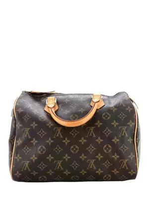 LOUIS VUITTON Monogram Canvas Speedy 30 Satchel - Brown
