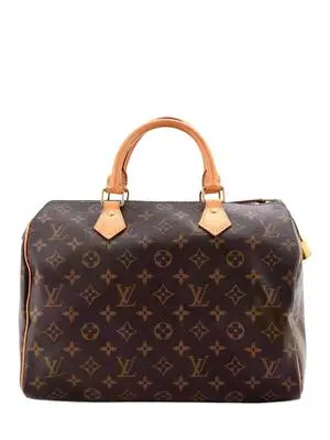LOUIS VUITTON Monogram Canvas Speedy 30 Satchel Handbag - Brown