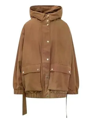 OOF WEAR Hooded Waxed-cotton Parka - Brown