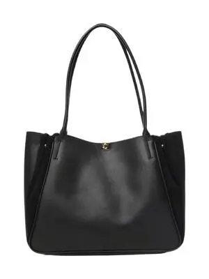 COCCINELLE Suede Panel Leather Shoulder Bag - Black