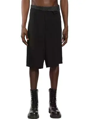 Yohji Yamamoto Wool Gabardine Shorts - Black