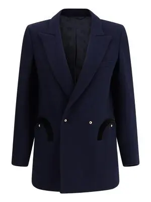 BLAZÉ MILANO Resolute Everyday Blazer Jacket In Virgin Wool - Blue