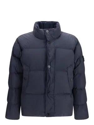 Stone Island Quilted High-neck Puffer Jacket - Blue