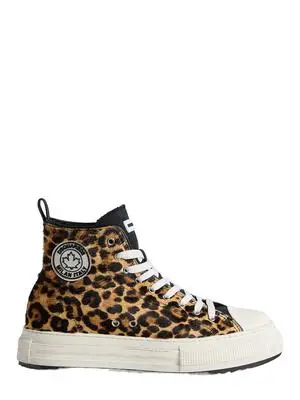 Dsquared2 Berlin Leopard Print High Top Sneakers - Fantasy