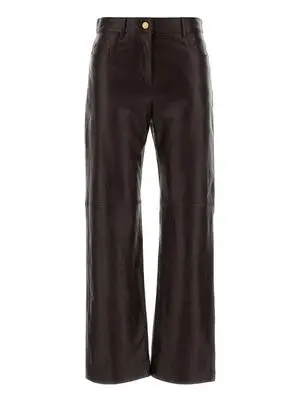 Max Mara Leather Trousers - Brown