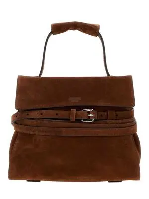 Moschino Suede Regular Tie Me Handbag - Brown