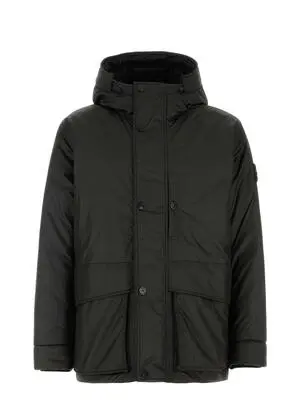 Stone Island Nylon And Polyester Parka - Black