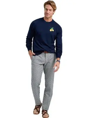 Mr Turk Clyde Slim Trouser Daisy Jacquard - Ink