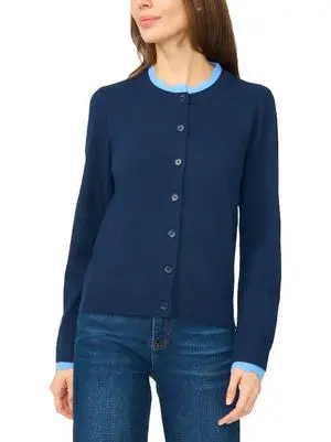 CECE DUPRAZ Crewneck Cardigan - Blue Midnight