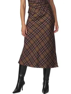 Joe's Jeans The Ines Midi Skirt - Camel Plaid