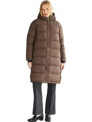 OROLAY Puff-o® Mid-length Down Puffer Jacket - Coffee