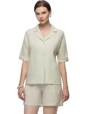 JUANA Hemp Camp Shirt - Light Mint