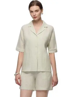 JUANA Hemp Camp Shirt - Light Mint