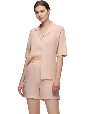 JUANA Hemp Camp Shirt - Light Peach