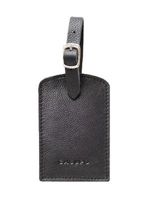 CASUPO Leather Luggage Tag With Buckle Closure - Black
