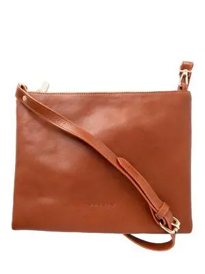 CASUPO Leather Crossbody Bag With Adjustable Strap - Tan