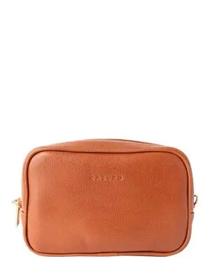 CASUPO Large Full-grain Leather Cosmetic Bag - Tan