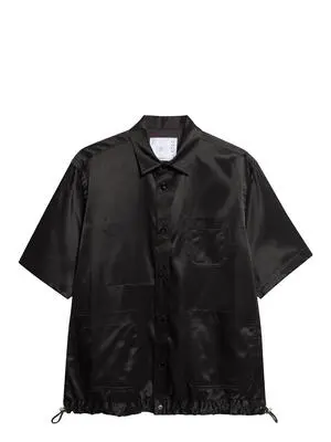 Sacai Twill Short Sleeve Shirt - Black