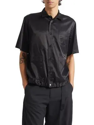 Sacai Twill Short Sleeve Shirt - Black