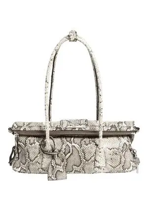 MAISON MARGIELA 5ac Snakeskin Embossed Leather Shoulder Bag - Roccia