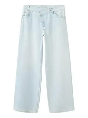 Mango High Waist Straight Leg Jeans - Bleach