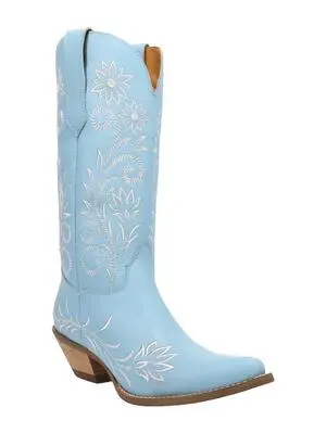 DINGO Buttercup Embroidered Western Boots - Blue