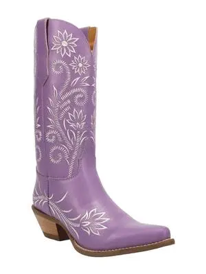 DINGO Buttercup Embroidered Western Boot - Lavender