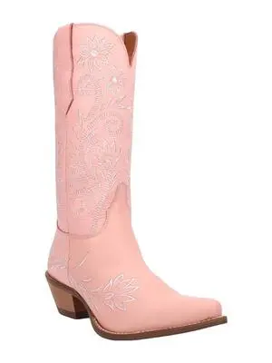 DINGO Buttercup Embroidered Western Boot - Pink