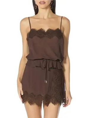 AFRM Healy Lace Trim Camisole - Espresso