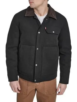 LEVI'S Cotton Canvas Zip Jacket - Black