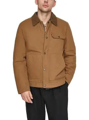 LEVI'S Cotton Canvas Zip Jacket - Worker Brown