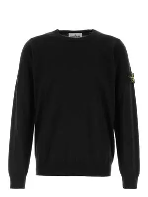 Stone Island Crew Neck Wool Pullover - Black