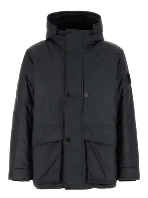 Stone Island Hooded Parka - Blue
