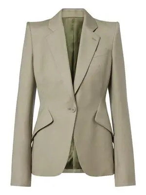 Alexander McQueen Single-breasted Wool Blazer - Green