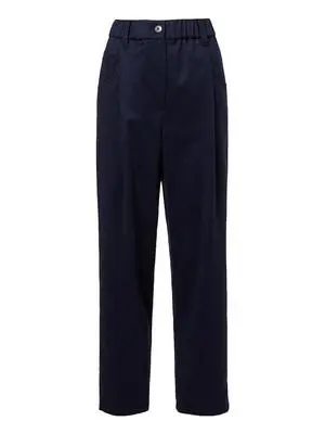 Brunello Cucinelli Monili Wool Straight-leg Trousers - Blue