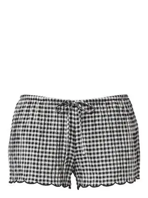 MONTCE Gingham Scalloped Shorts - Black