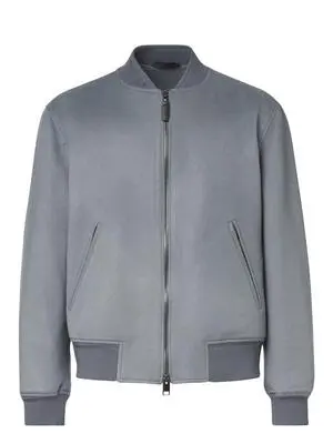 Brioni Wool And Cashmere Bomber Jacket - Grey
