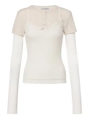 Acne Studios Layered Jersey Top - White